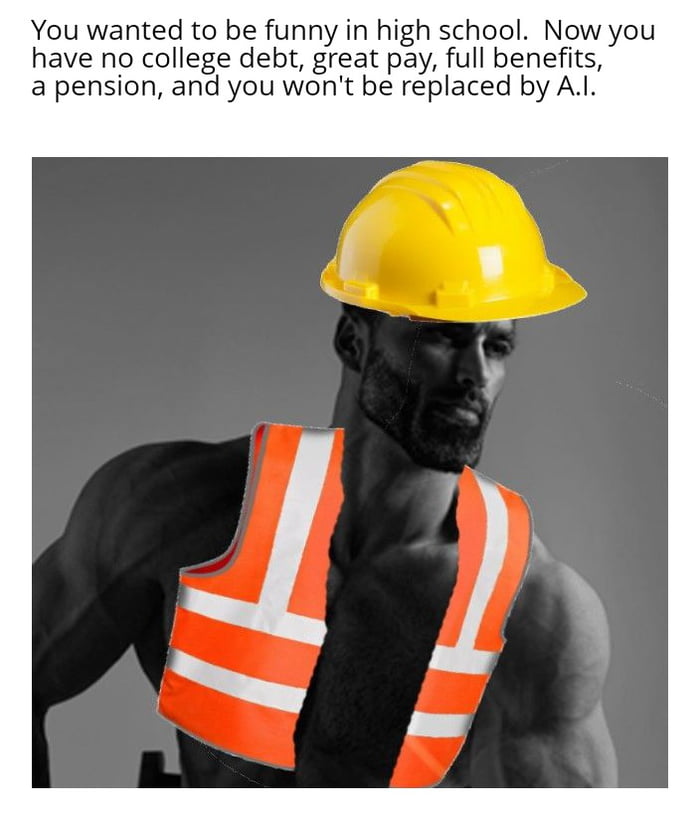 Union construction workers for the win! - 9GAG