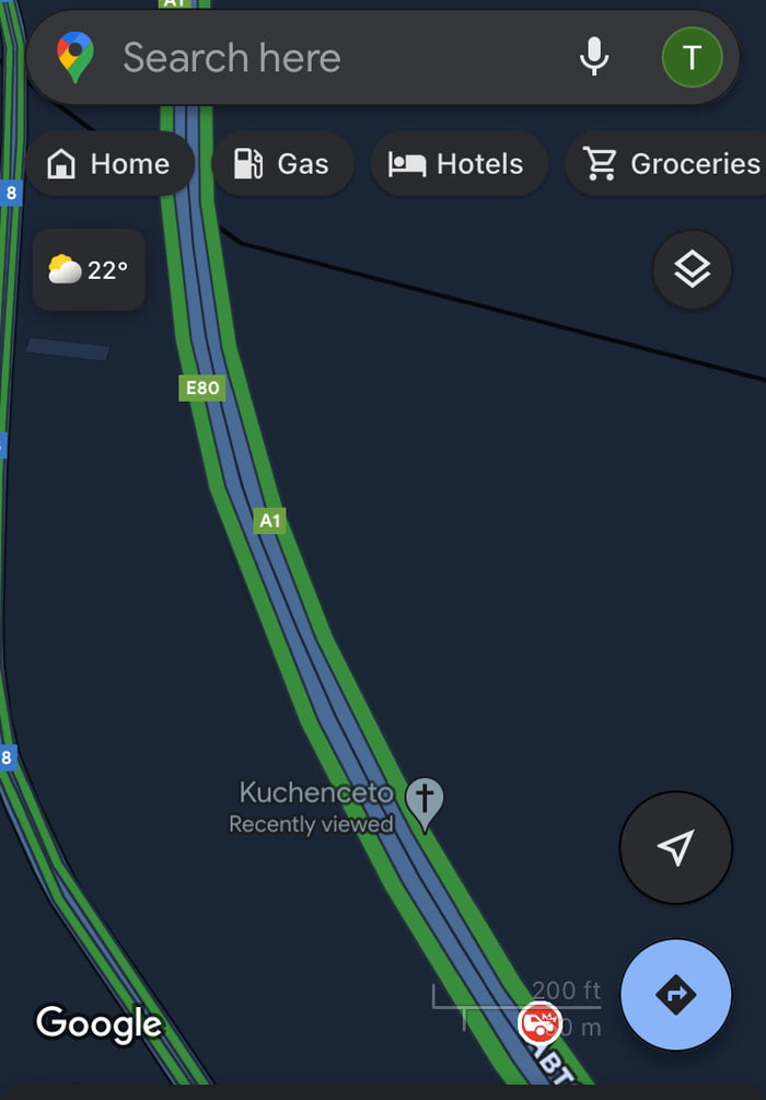 Someone buried their dog in the woods next to a highway and tagged the location on google maps ...