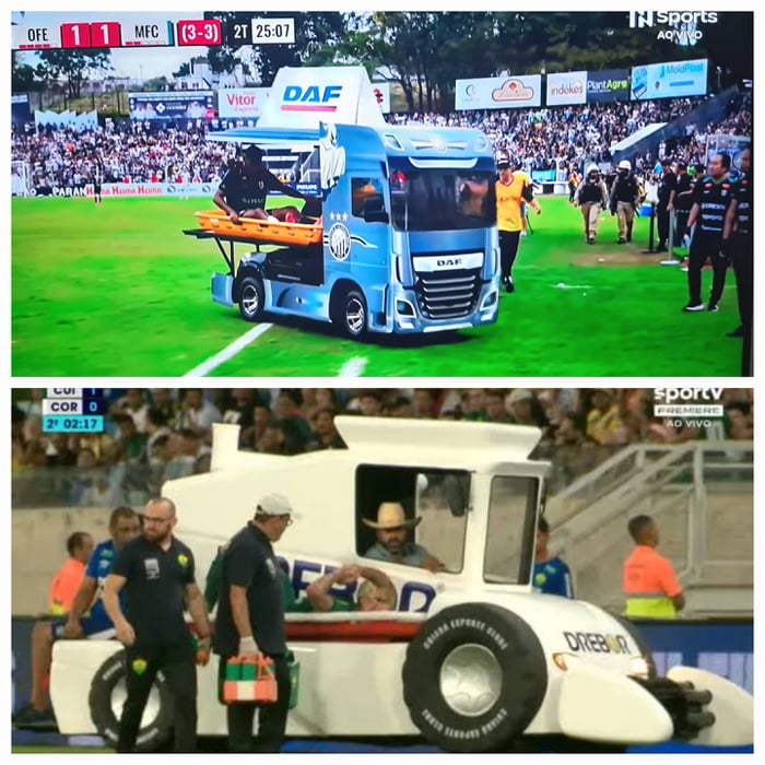 Brazilian football has the best injury carts in the world - 9GAG