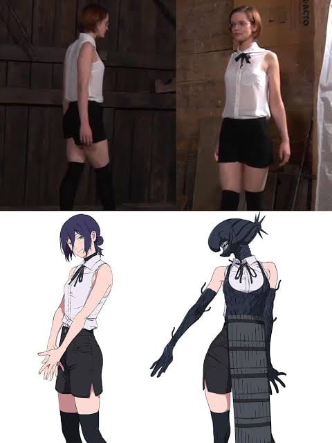 Top pic is 2013 Hazel Rose. Bottom pic is Reze from Chainsaw Man. Coincidence? - 9GAG