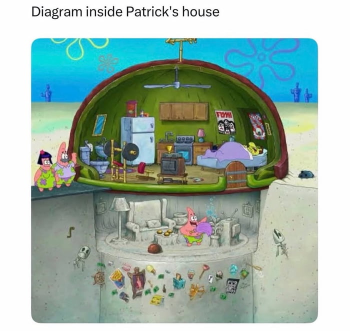 Patrick's house is bigger on the inside, who knew - 9GAG