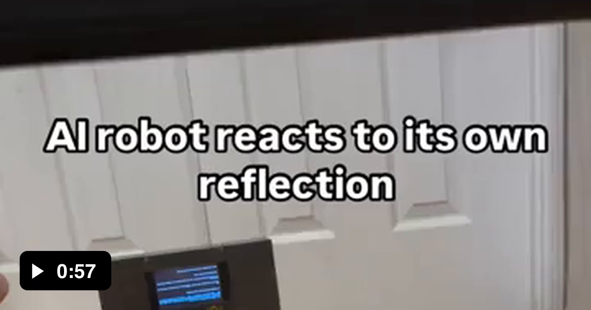Al robot reacts to its own reflection !! - 9GAG
