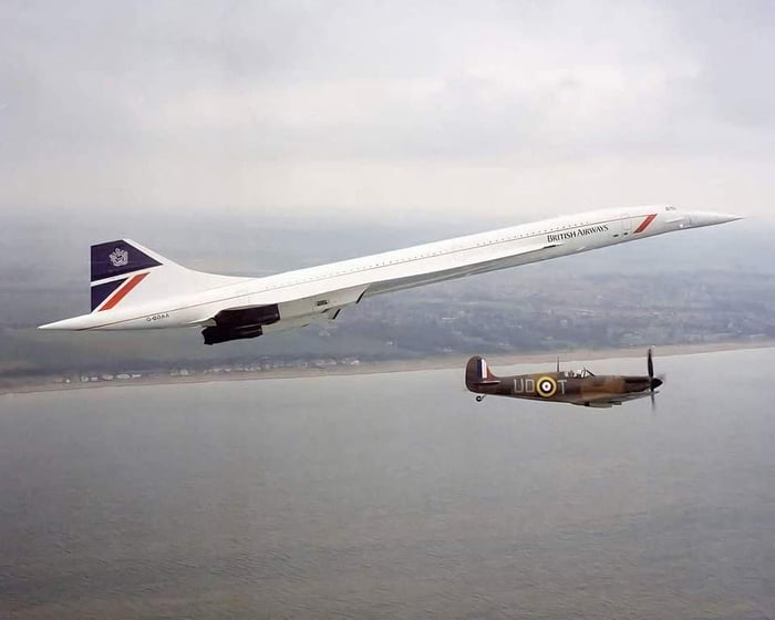 There was just 32 years between the maiden flight of the Spitfire and that of the Concorde - 9GAG