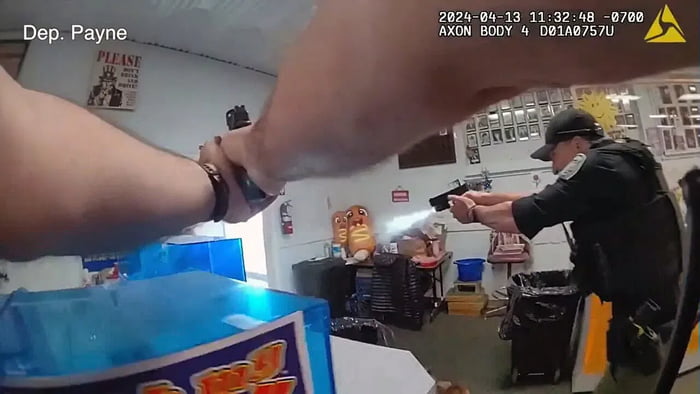 Two Clark County sheriff's deputies open fire and kill carjacking suspect in front of terrified ...