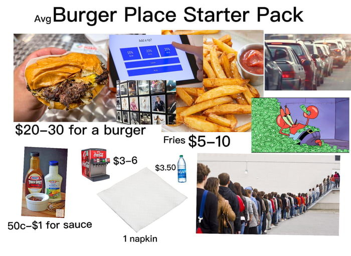 Average burger place starter pack - 9GAG