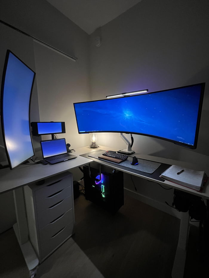 New apartment Samsung G9 57 inch setup - 9GAG