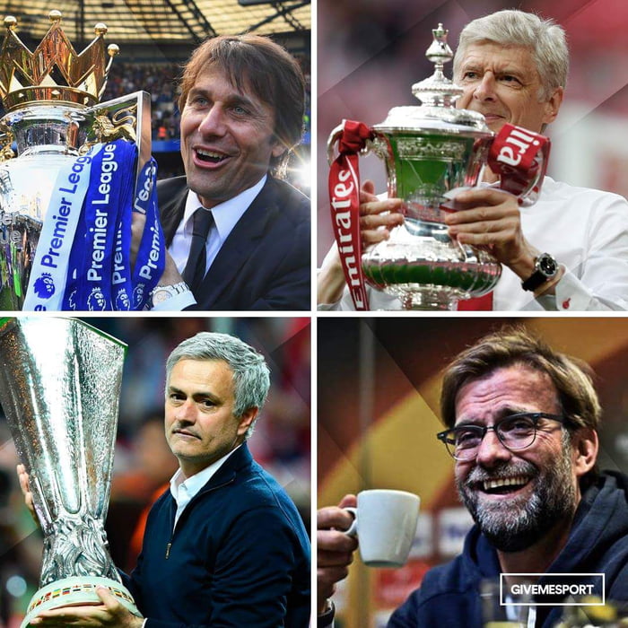 Premier League managers and their cups this season.. - 9GAG