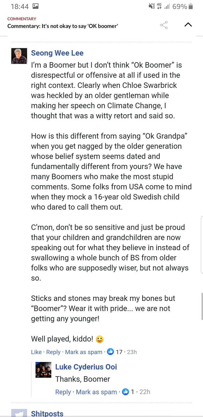 Thank you, boomer - 9GAG