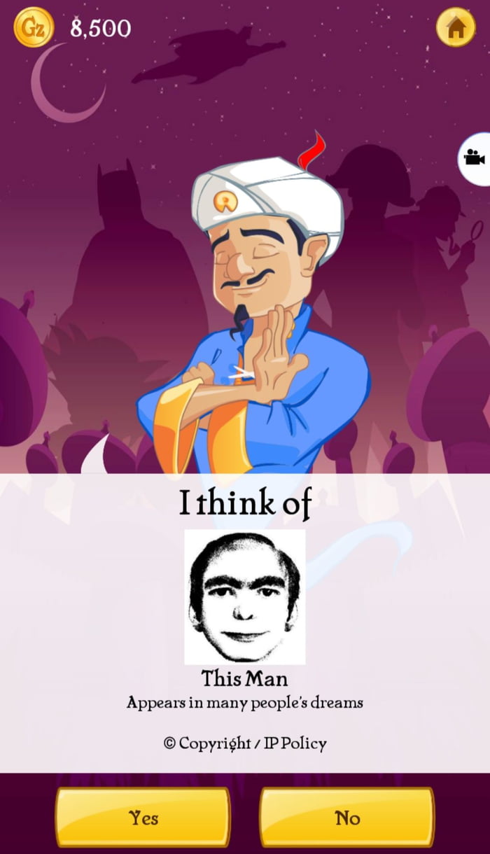 Was playing akinator, then this man came - 9GAG