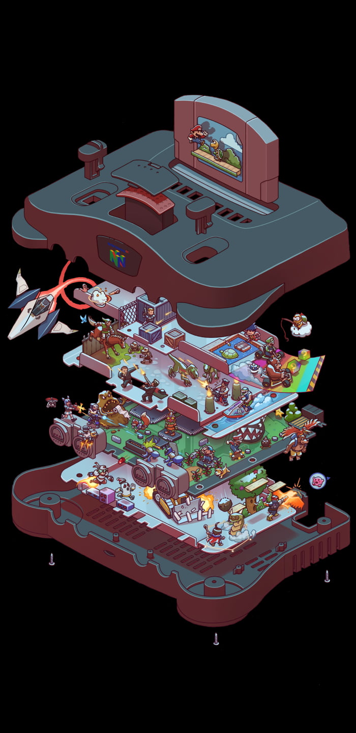 N64 Exploded View - 9GAG
