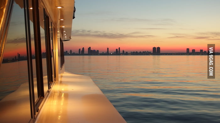 I was at a party and at sunset I saw this view and I thought "Wow, look ...