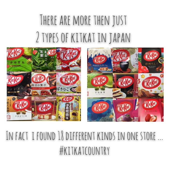 Different types of KitKat in just one store in Tokyo ... #kitkatcountry ...