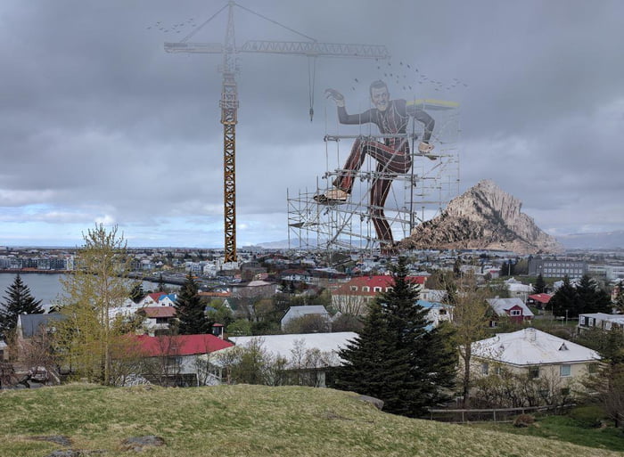 Construction of hero Stefán Karl Stefánsson's Memorial Statue in his ...