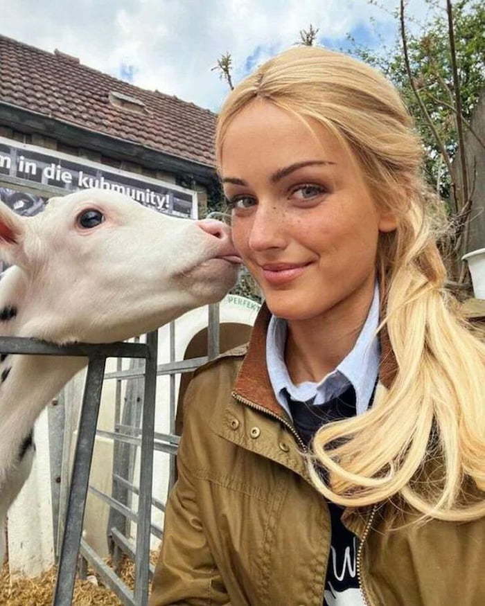 Cute girl with goat - 9GAG