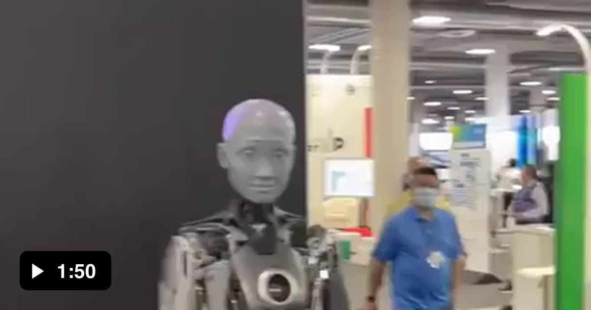 This is Ameca, the most advanced life-like robot featured at CES 2022 ...