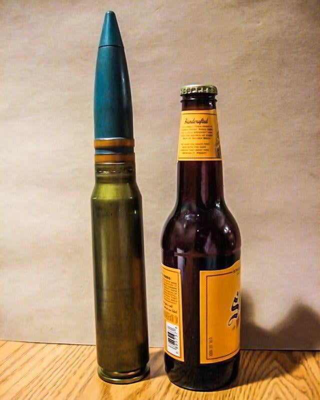 The a-10 30mm round. Armor piercing incendiary variants use depleted ...