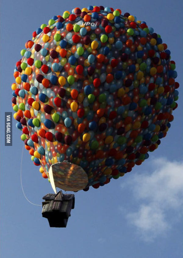 Hot Air Balloon Modelled To Look Like The Flying House From "Up!" - 9GAG
