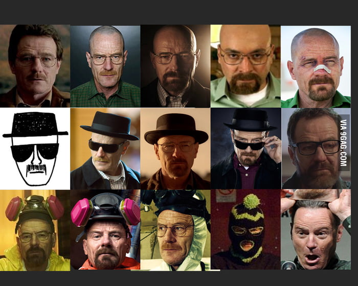 The many faces of Walter White - 9GAG