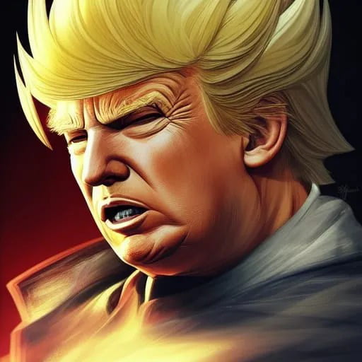 Donald Trump Super Saiyan by AI image generator - 9GAG