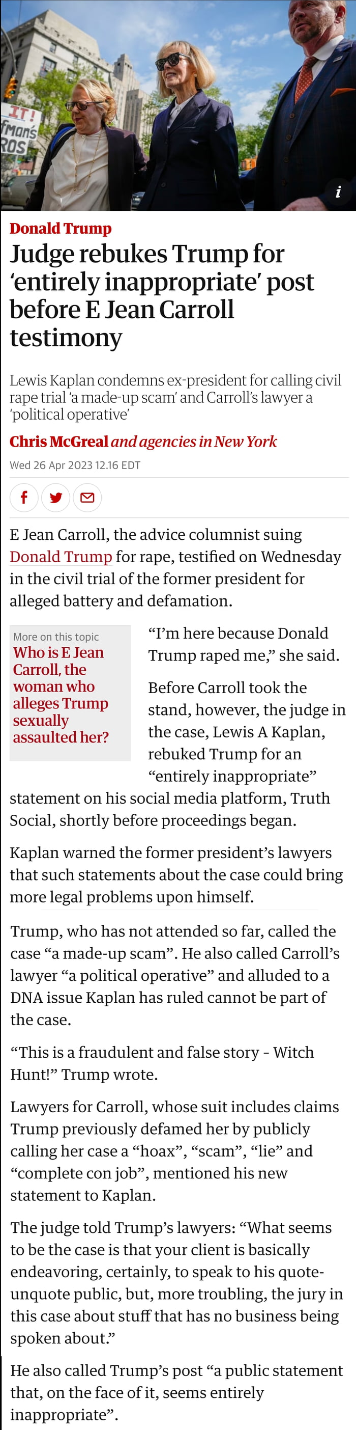 Trump making public statements on such cases has only ever made it harder for lawyers to defend ...