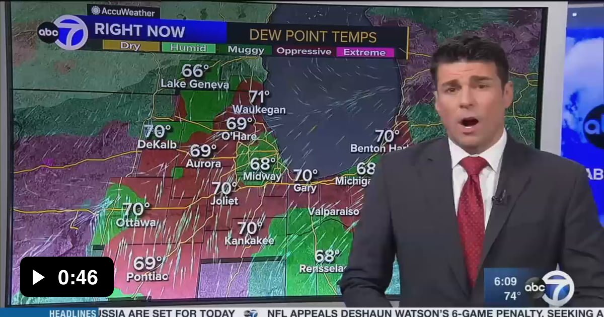 Weatherman discovers his TV has touch screen - 9GAG