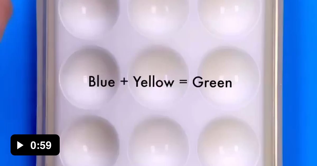 Mixing blue, yellow, red and white to create 15 new colors - 9GAG