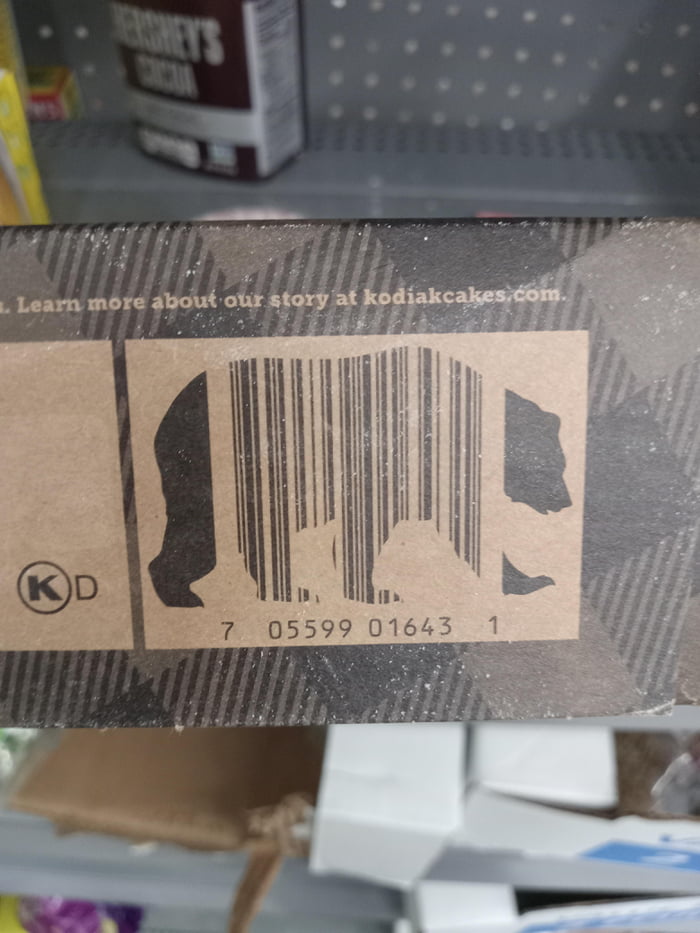 Bear Bar Code on Kodiak Cakes - 9GAG