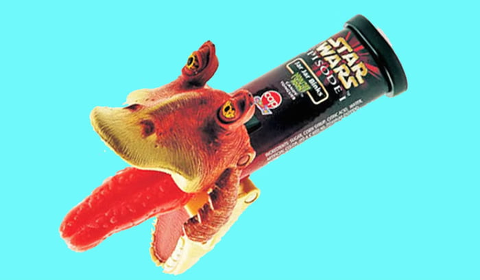 Jar Jar Binks candy that makes the character's tongue the candy. What do you bet half of people ...
