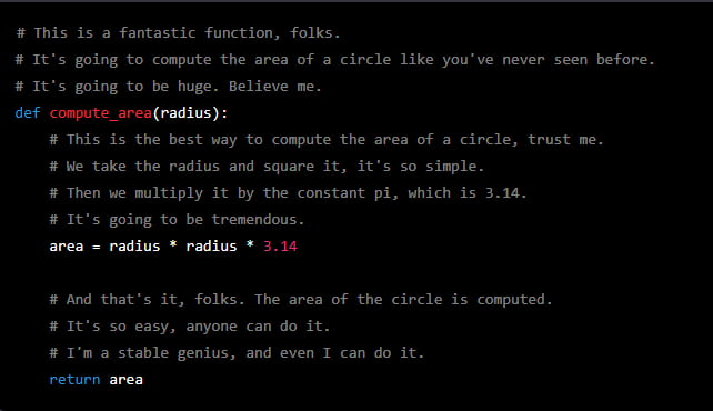 AI Prompt for ChatGPT: Write a code to calculate the area of a circle ...
