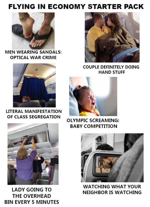 Flying in economy starter pack - 9GAG