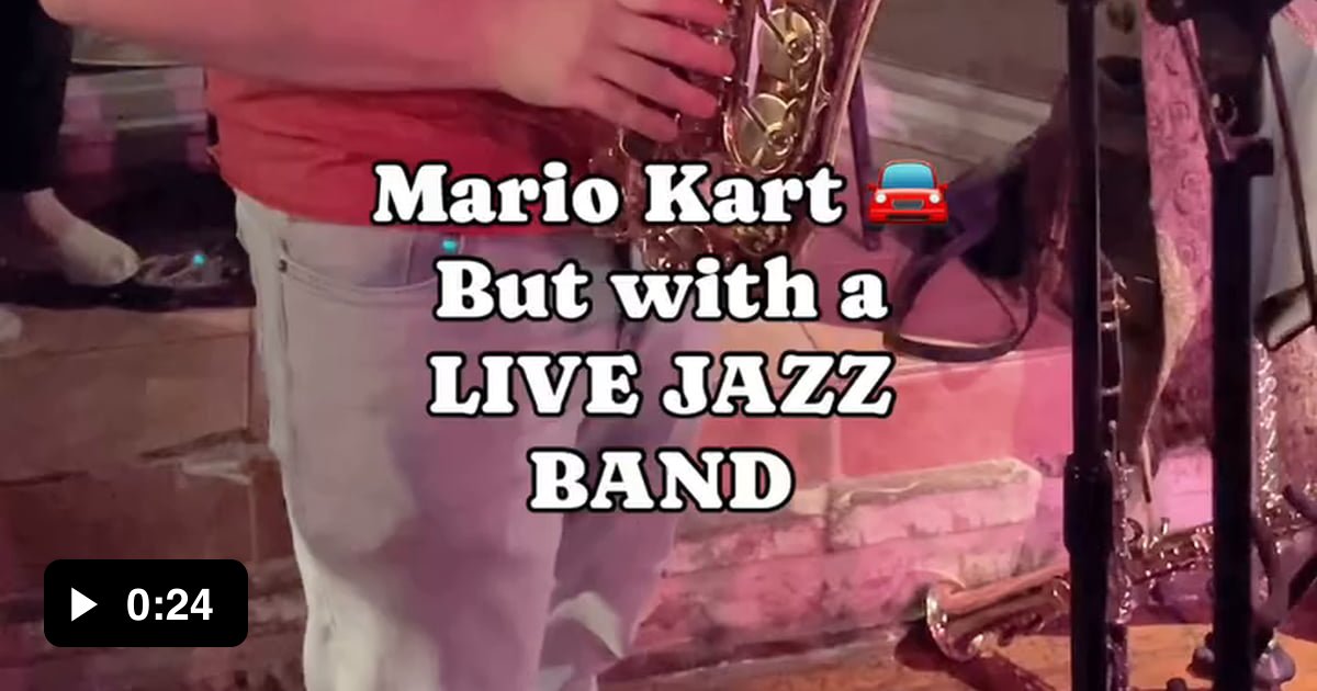 Mario Kart with a live jazz band is a vibe! - 9GAG