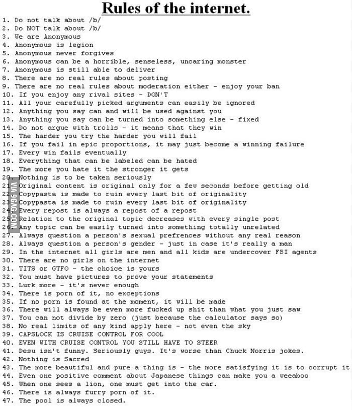 Meme history | rules of the internet - 9GAG