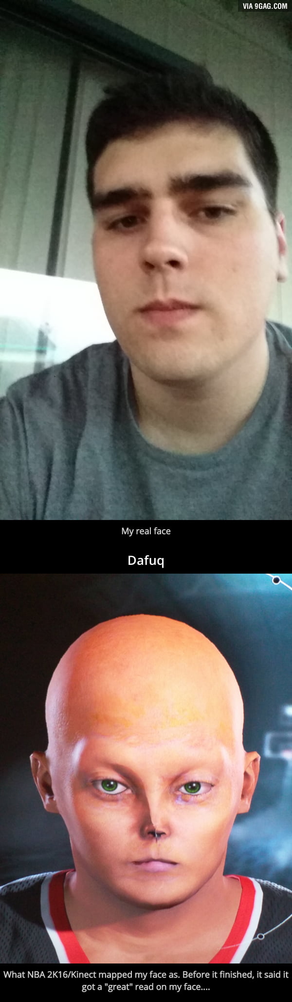 So his Kinect was broken, or there is something wrong with him... - 9GAG