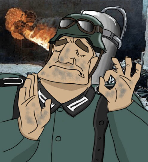 When Hans gets the flammenwerfer and it ignites just right - 9GAG