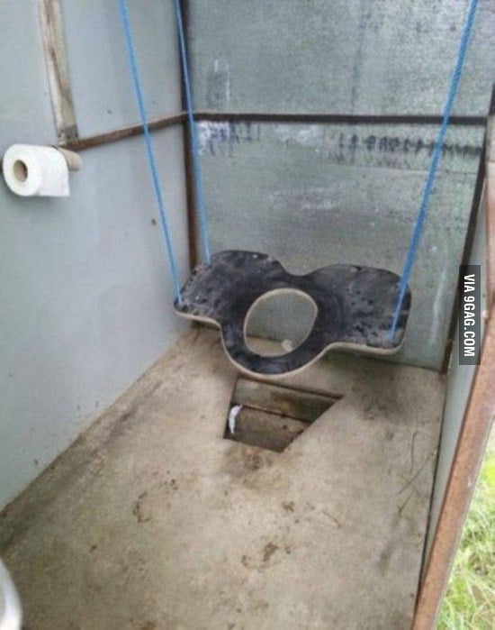 Poop + swing = entertainment - 9GAG