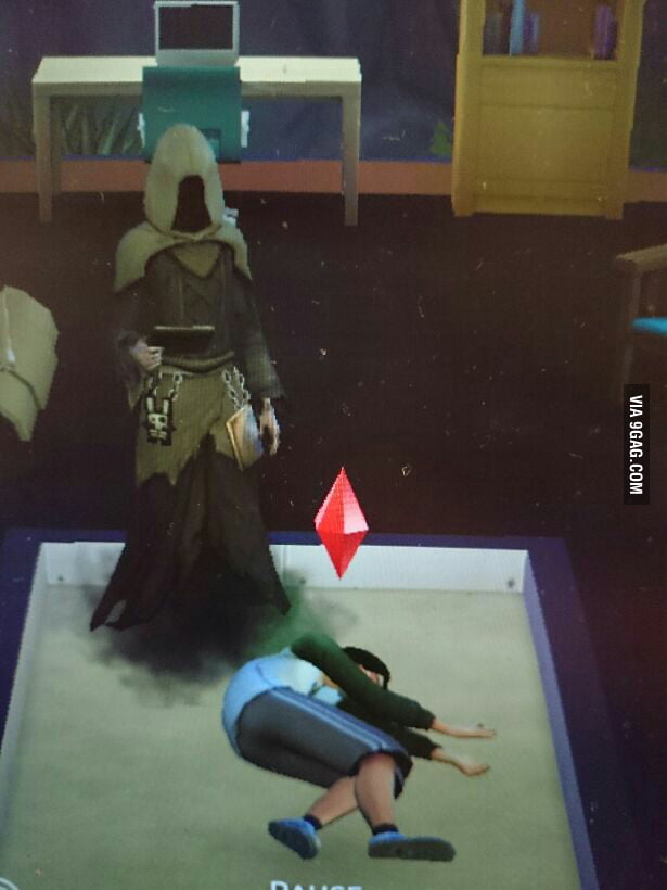Sims 4: Grim Reaper hipster has swag with his ipad - 9GAG