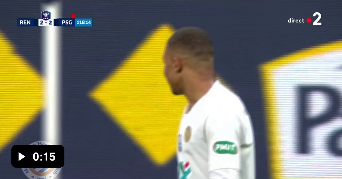 Mbappé straight red card vs Rennes (Coupe de France final) - 9GAG