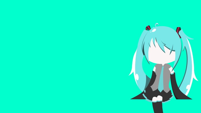 Minimalist Miku background I made today from a picture - 9GAG