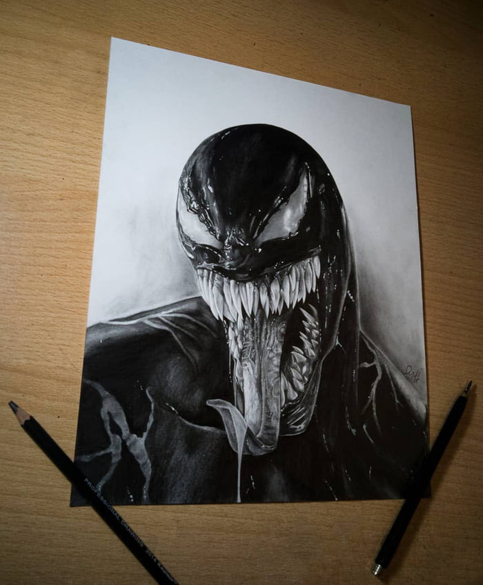 Venom Face Drawing Venom Drooling By Petex On DeviantArt