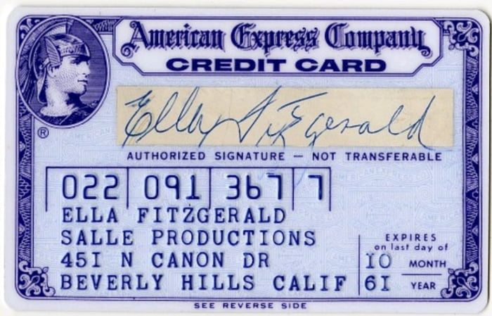 Singer Ella Fitzgerald's American Express Credit Card. 1960s - 9GAG
