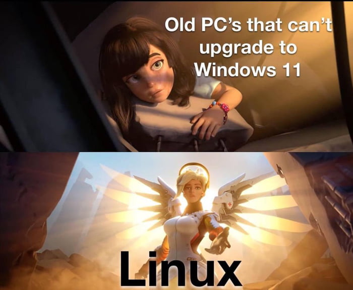 When Microsoft abandons you, but Linux arrives like an angel - 9GAG
