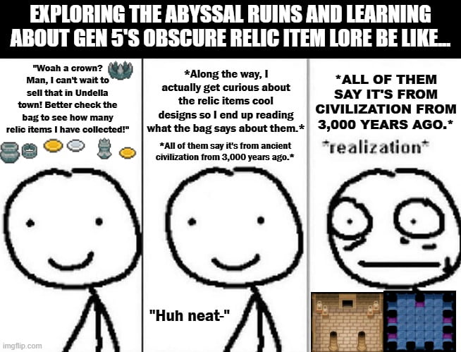 Totally me realizing the deep lore behind items I was just gonna sell ...