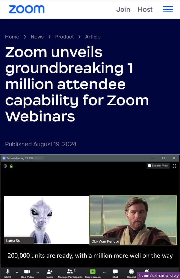 Do u want a corporate meeting in Zoom with 1kk users? 🐨 - 9GAG