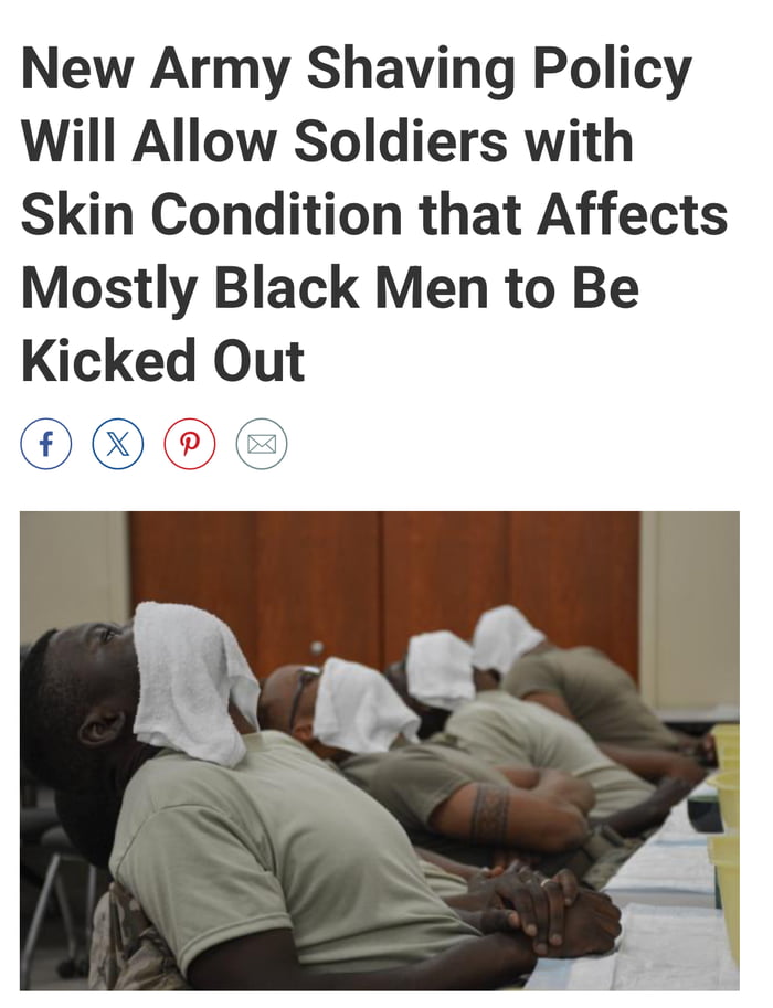 This is still about DEI, right guys? Right??? 60% of black men suffer from PFB where close ...
