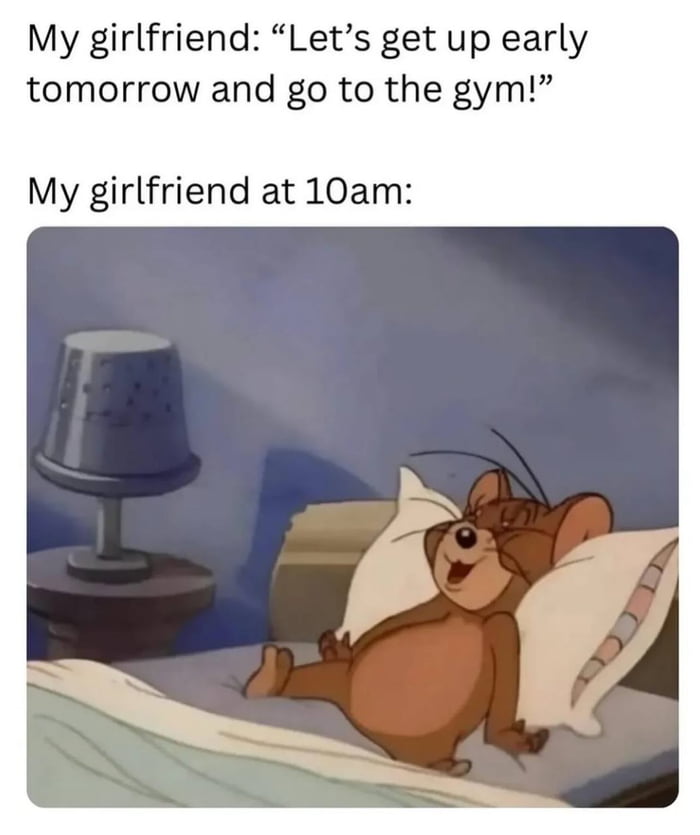 Plans vs reality when the alarm goes off. - 9GAG