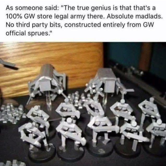 Building an army from sprues is peak creativity and dedication. Absolute madlads. - 9GAG