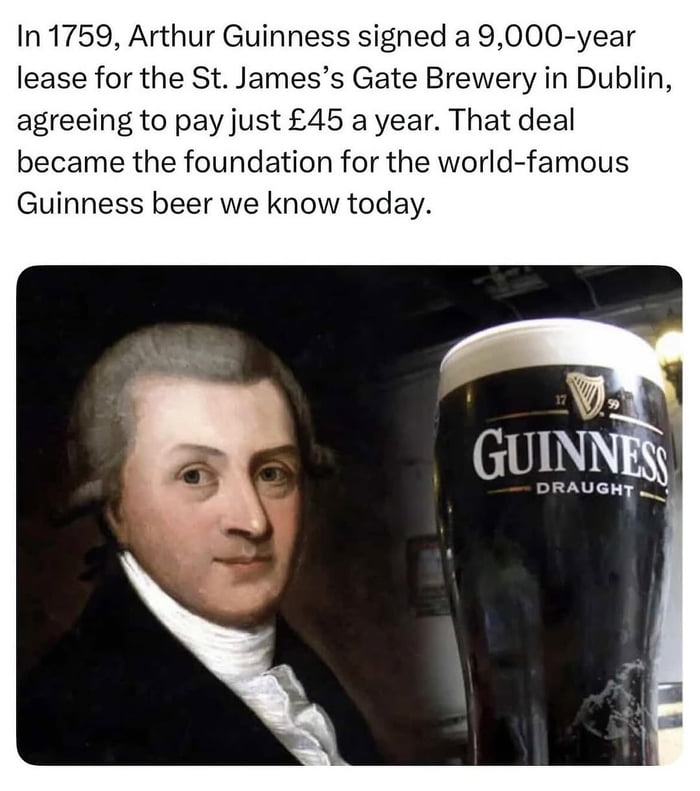 Arthur Guinness secured a brewery for 9,000 years at an unbelievable ...
