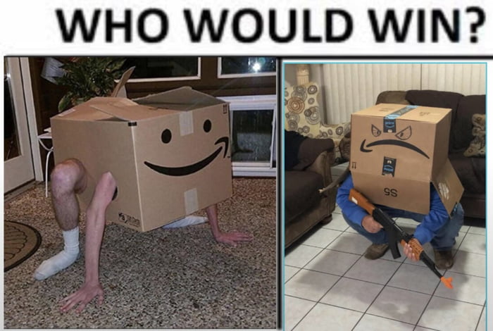 The Amazon box showdown - 9GAG