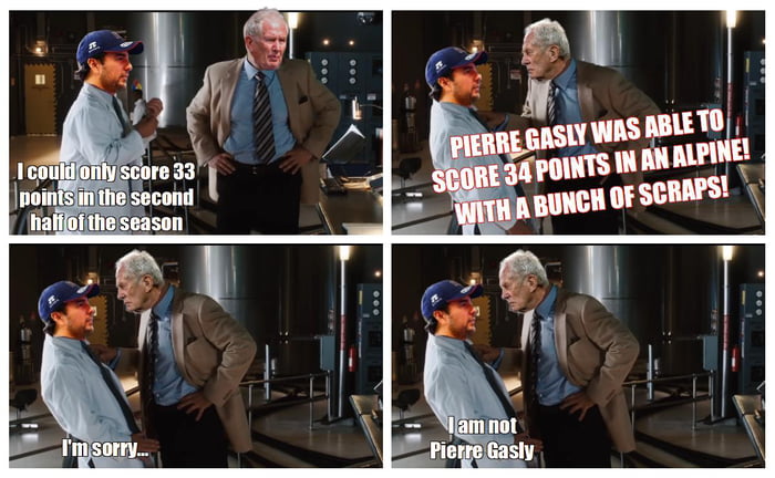 Just a reminder that Pierre scored more points than Checo in the second half of the season - 9GAG