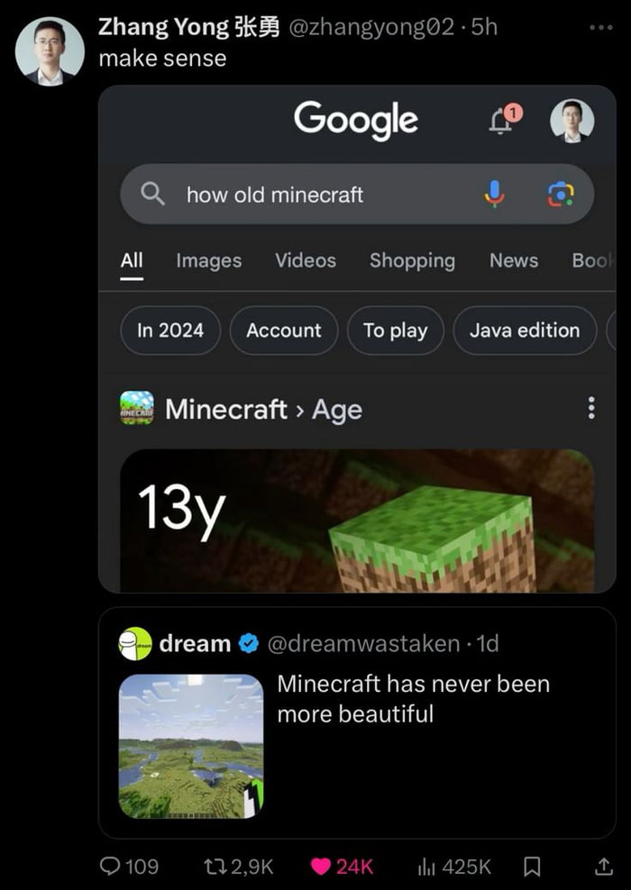 How old Minecraft - 9GAG